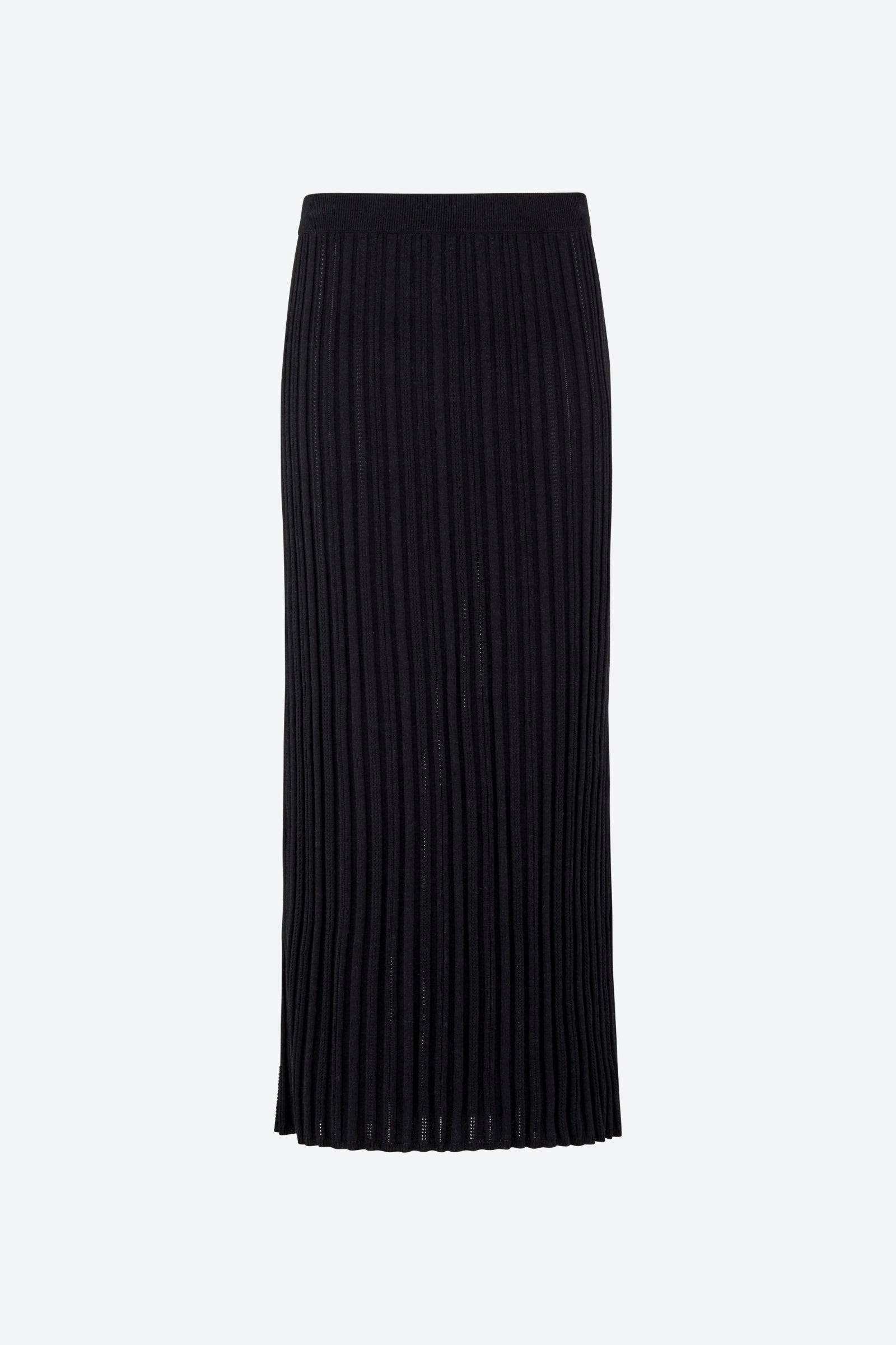 Pointelle Rib Skirt - Black